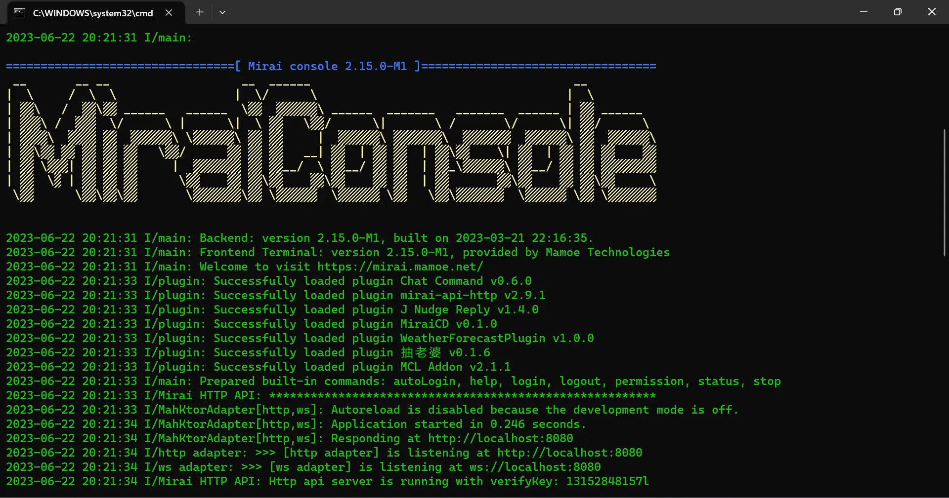 Mirai无法登录 | MiraiForum